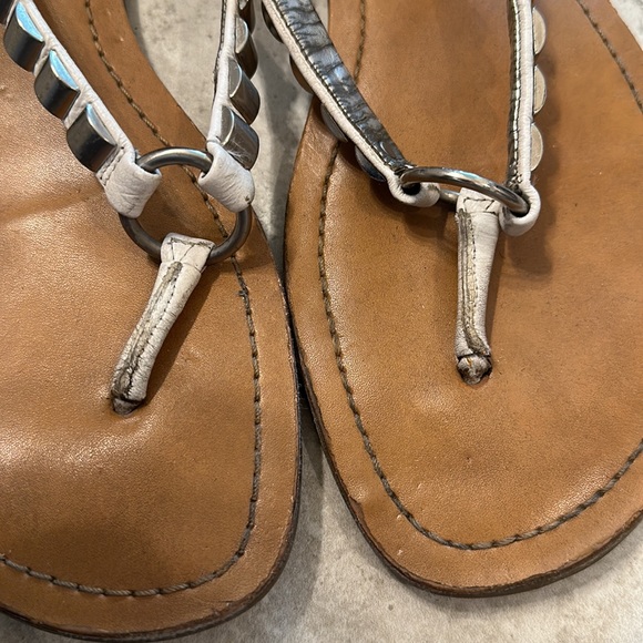 Jessica Simpson | Shoes | Silver And White Jessica Simpson Sandal ...